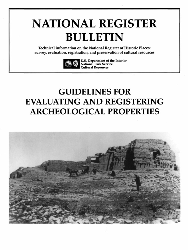 National Register Bulletin 36:archaeological Properties | PDF ...