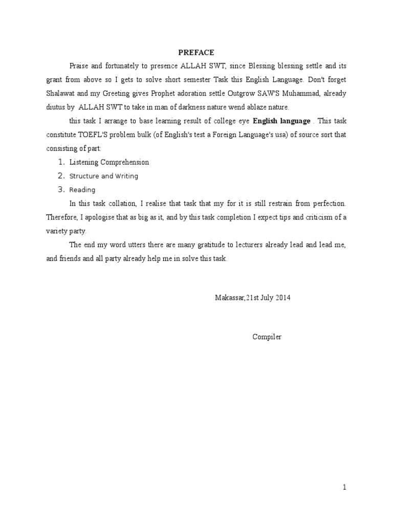 Preface: Structure and Writing Reading | PDF