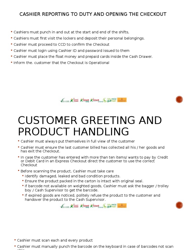 SOP | PDF | Point Of Sale | Cashier