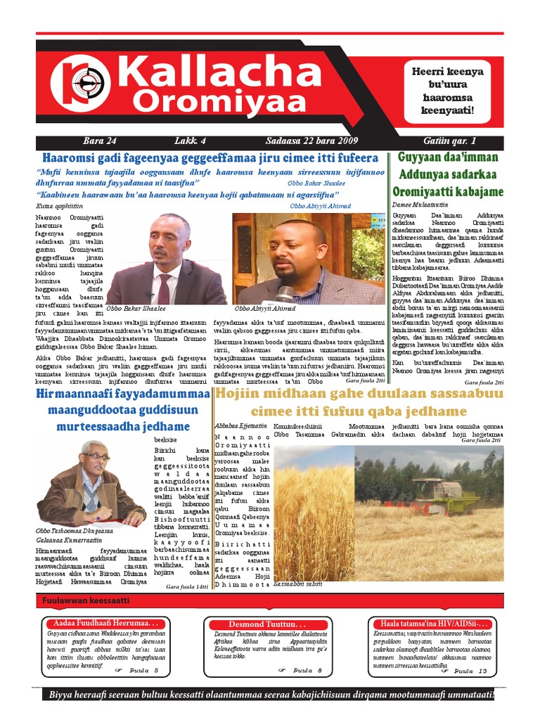Kallacha Oromiyaa Bara 24 Lakk. 4 PDF | PDF
