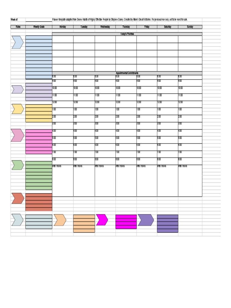7 Habits Weekly Planner Clean Template | PDF