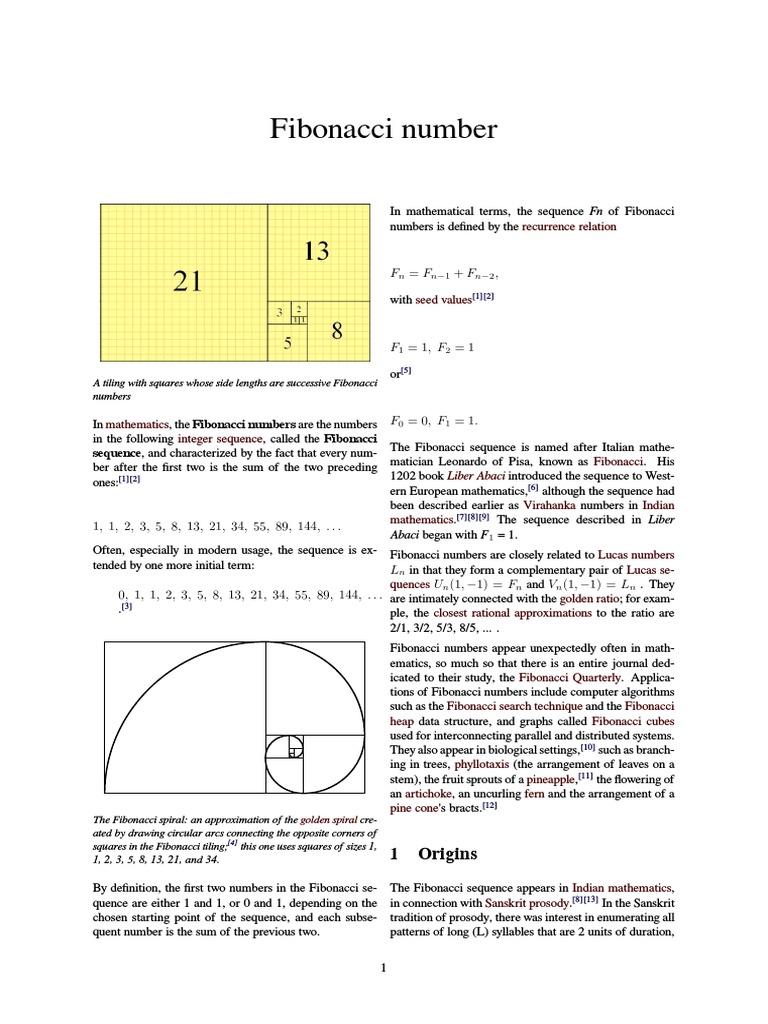 Fibonacci Number | PDF | Discrete Mathematics | Numbers