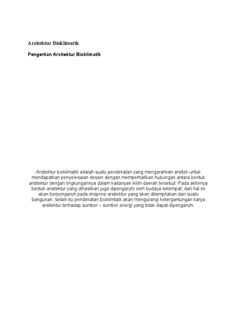 Arsitektur Bioklimatik | PDF