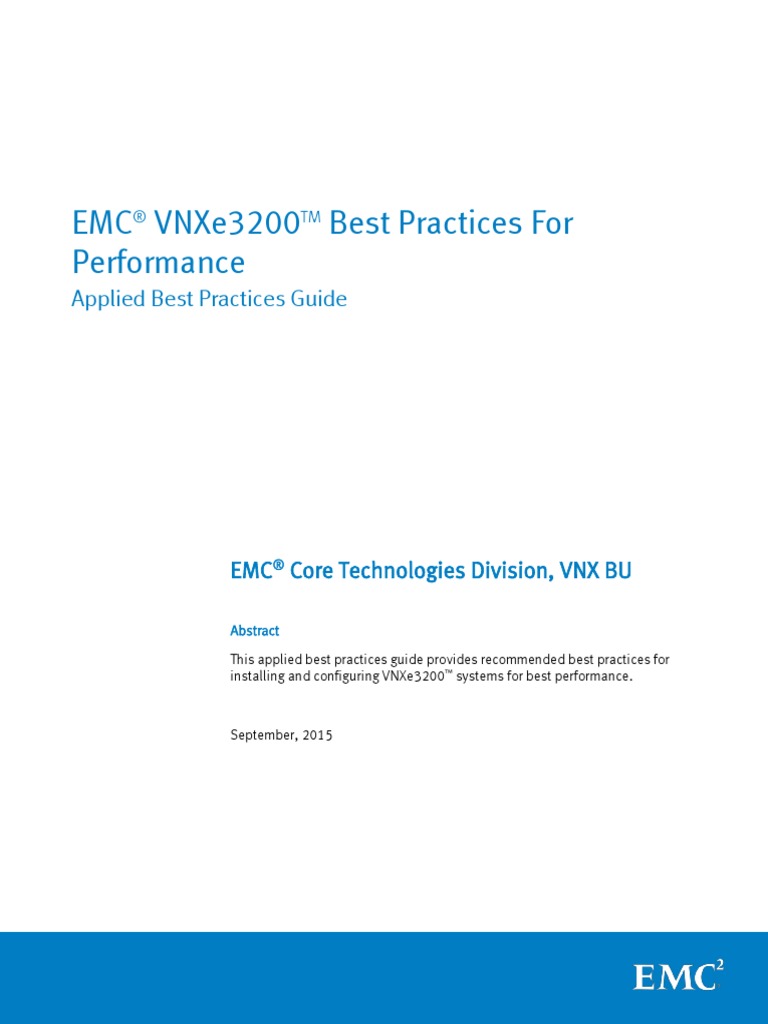 EMC Vnxe3200 Best Practices For Performance WP | PDF | Flash Memory ...
