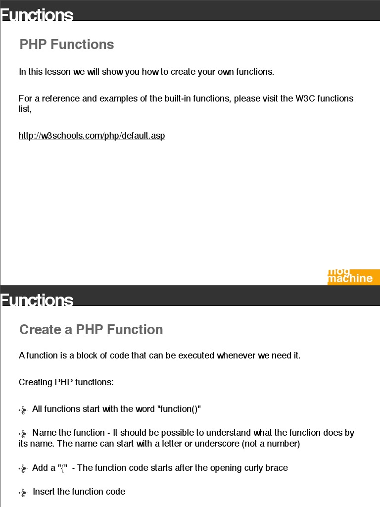 05 Functions | PDF | Parameter (Computer Programming) | Php