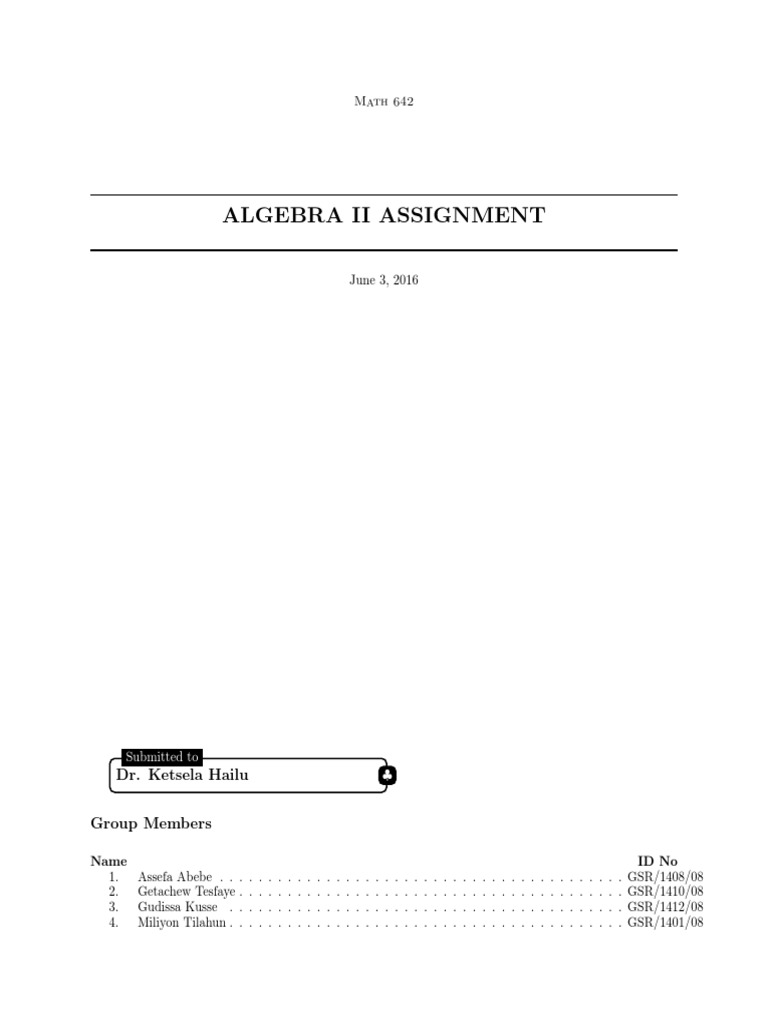 Algebra 2 | PDF | Module (Mathematics) | Ring (Mathematics)