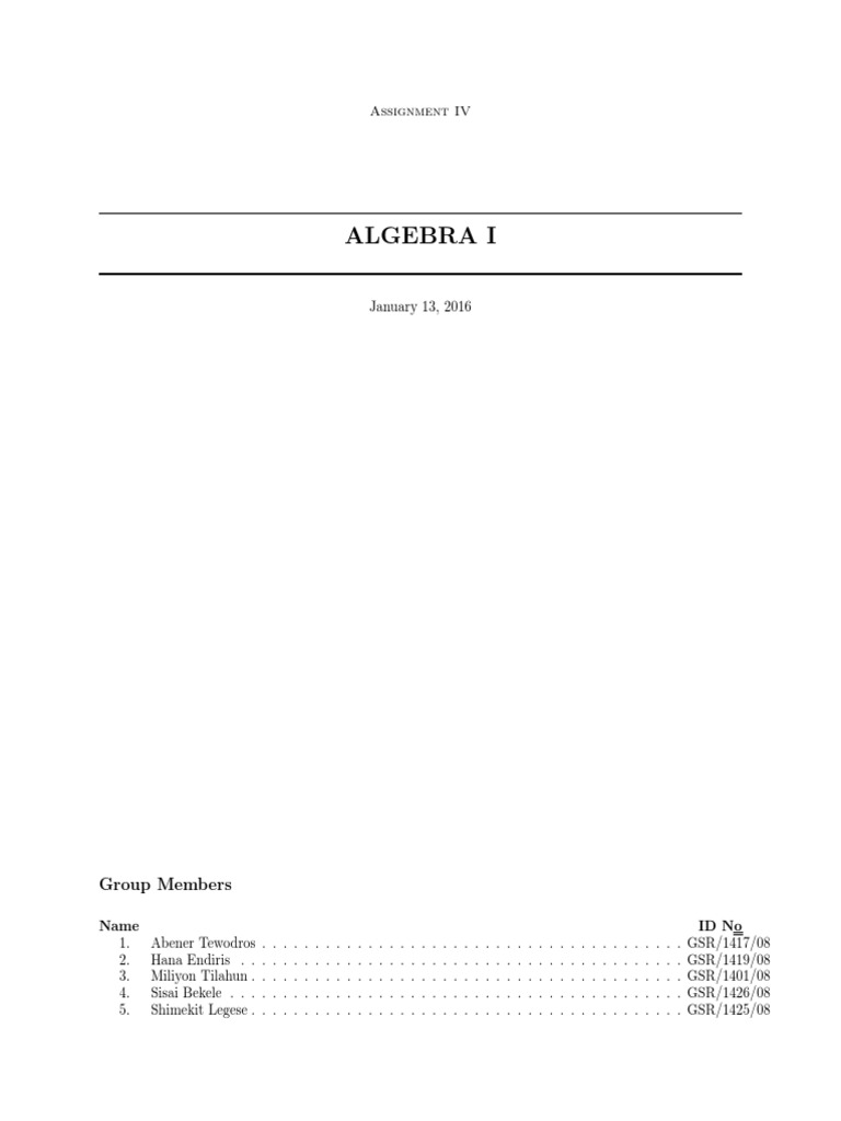 Algebra IV PDF | PDF | Universal Algebra | Teaching Mathematics