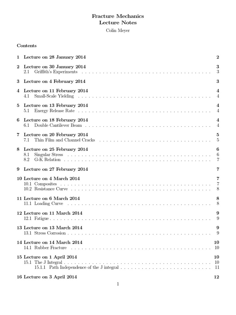 Fracture Mechanics Notes | PDF | Fracture Mechanics | Fracture