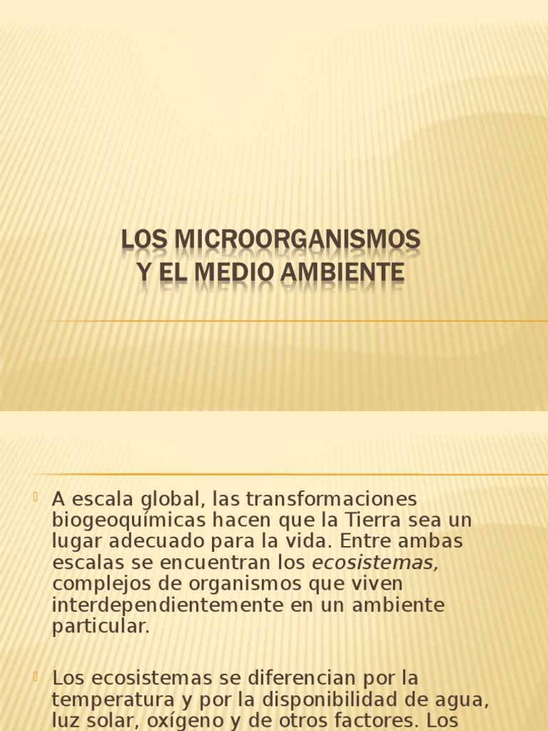 Los Microorganismos y El Medio Ambiente | PDF | Microorganismo | Nutrientes