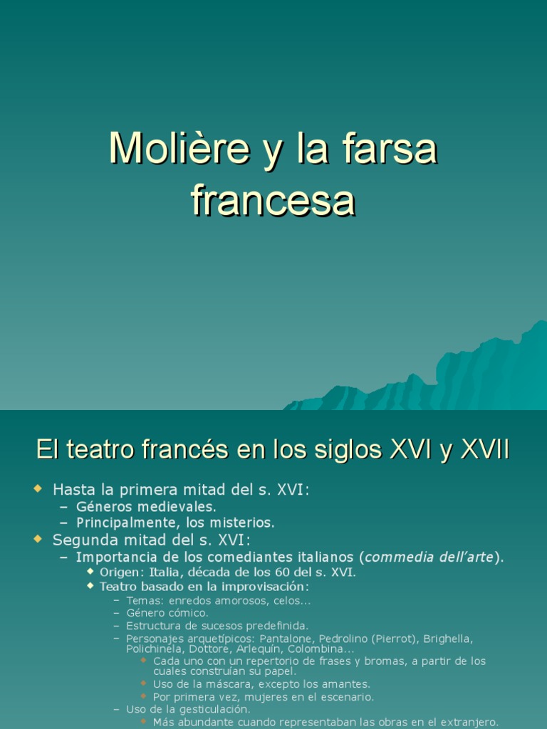 3.6 Molière y La Farsa Francesa | PDF | Molière | Teatro
