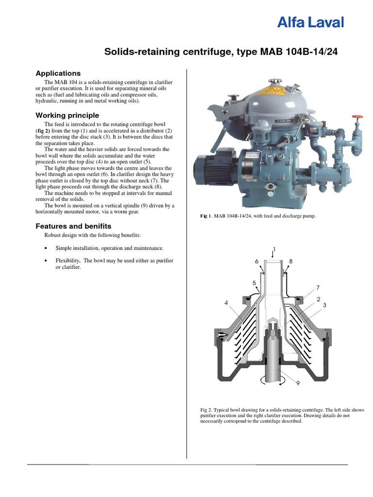 Mab 104B 14 24 | PDF | Centrifuge | Clutch