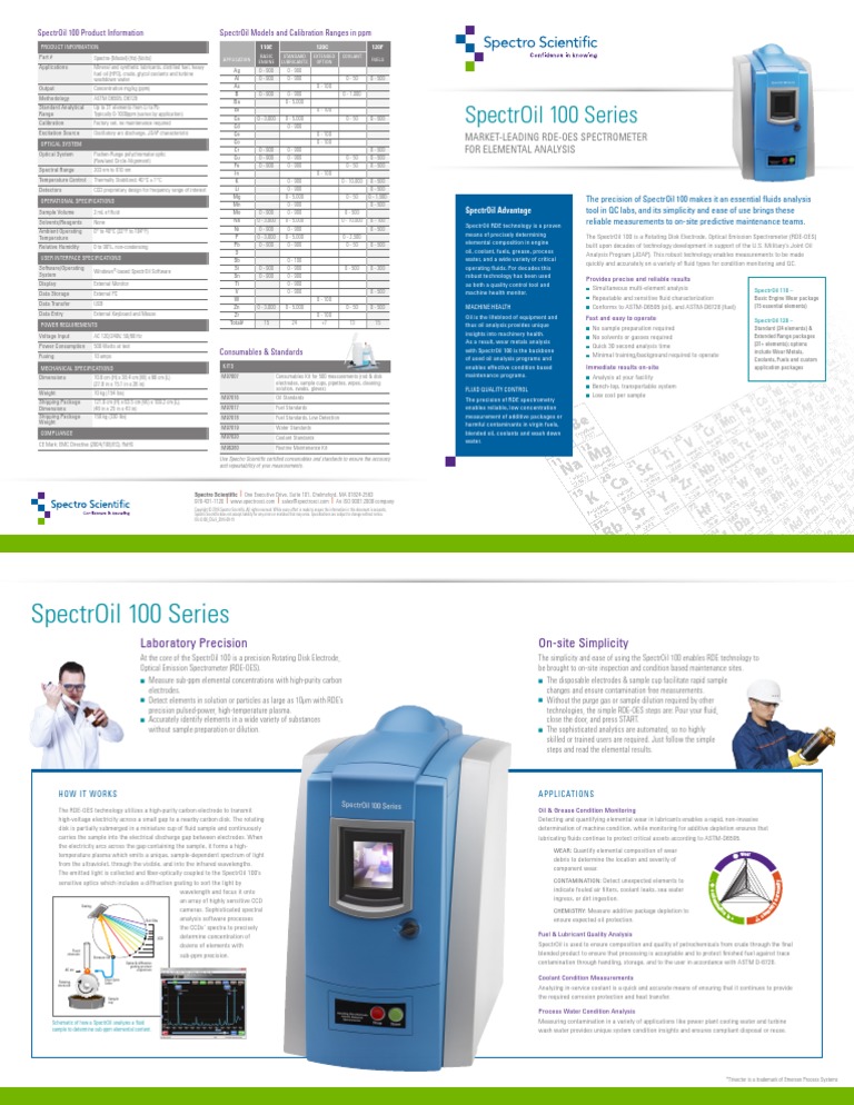 SpectrOil 100 Series Datasheet | PDF | Charge Coupled Device | Light