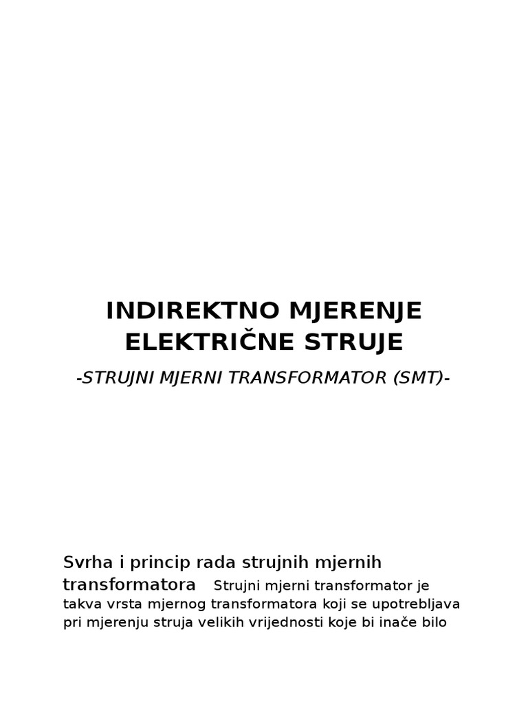 Indirektno Mjerenje Električne Struje | PDF