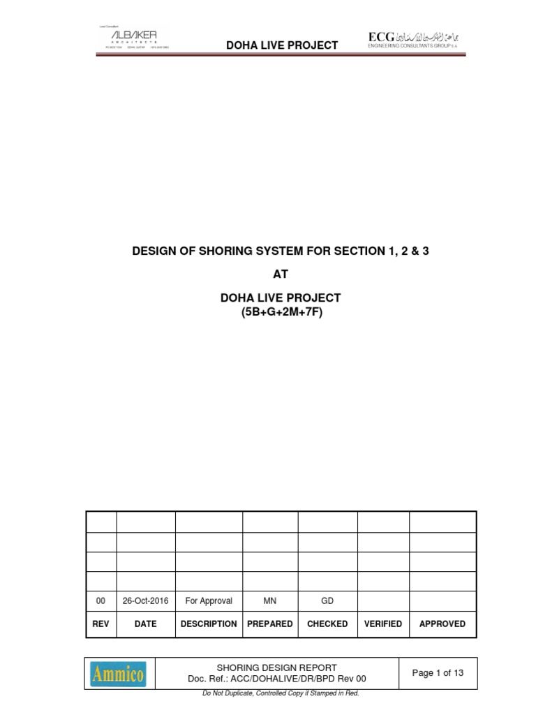 Design Report (Shoring) | PDF | Deep Foundation | Beam (Structure)