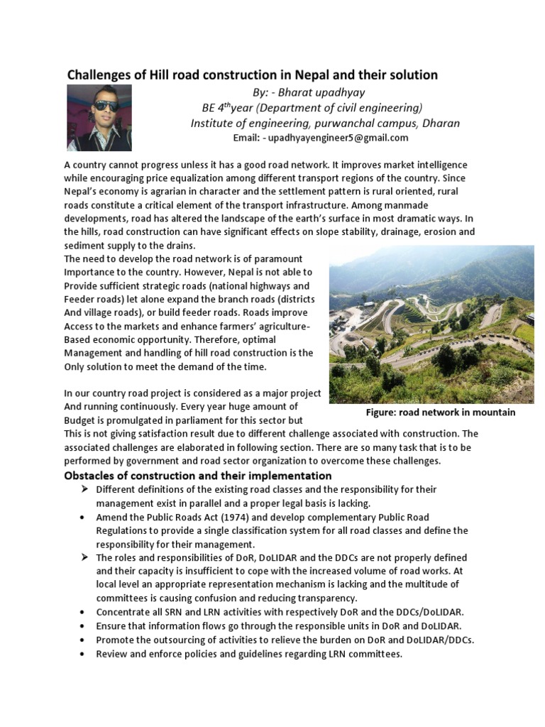 Hill Road Construction Challenges in Nepal | PDF | Landslide | Drainage