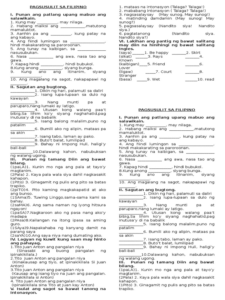 Bugtong at Ponemang Suprasegmental Grade 7 k12 | PDF
