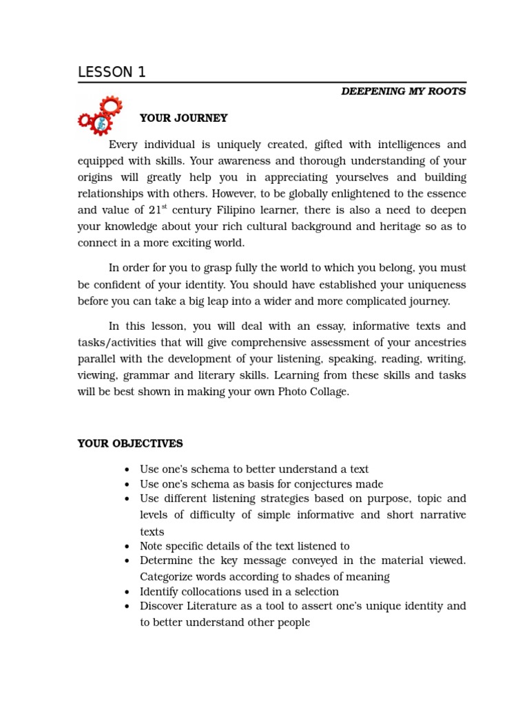 Module 3 Lesson 1 English Grade 7 | PDF | Essays | Learning