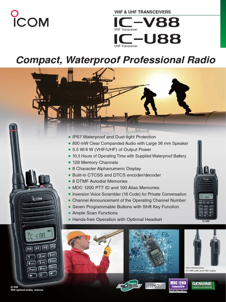 Icom - V88 PDF | PDF | Very High Frequency | Broadcasting
