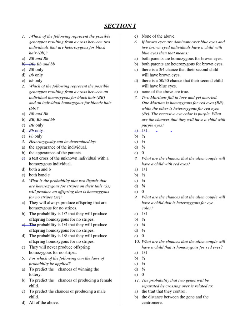 Genetics Quiz for Biology Students | PDF | Science & Mathematics