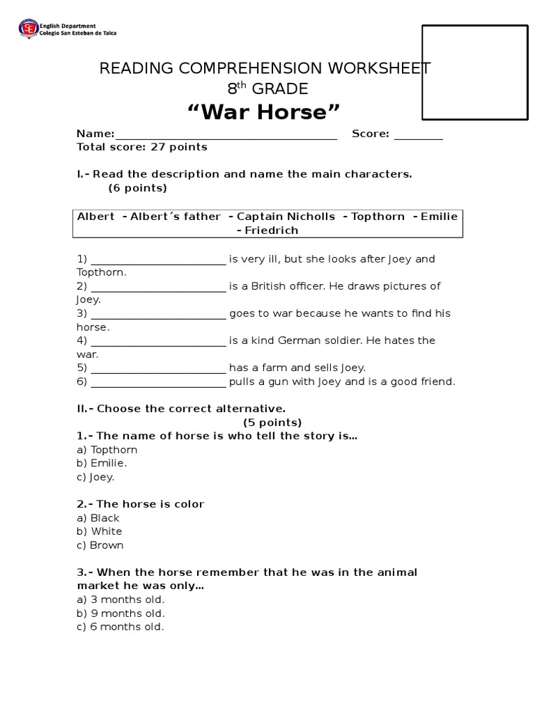 Understanding War Horse: An Analysis of Key Events, Characters, and ...
