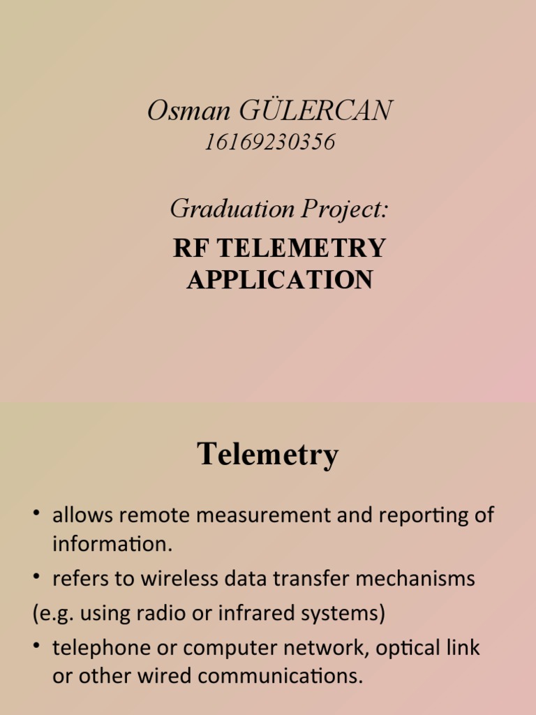 RF Telemetry Application Presentation | PDF | Telemetry | Analog To ...