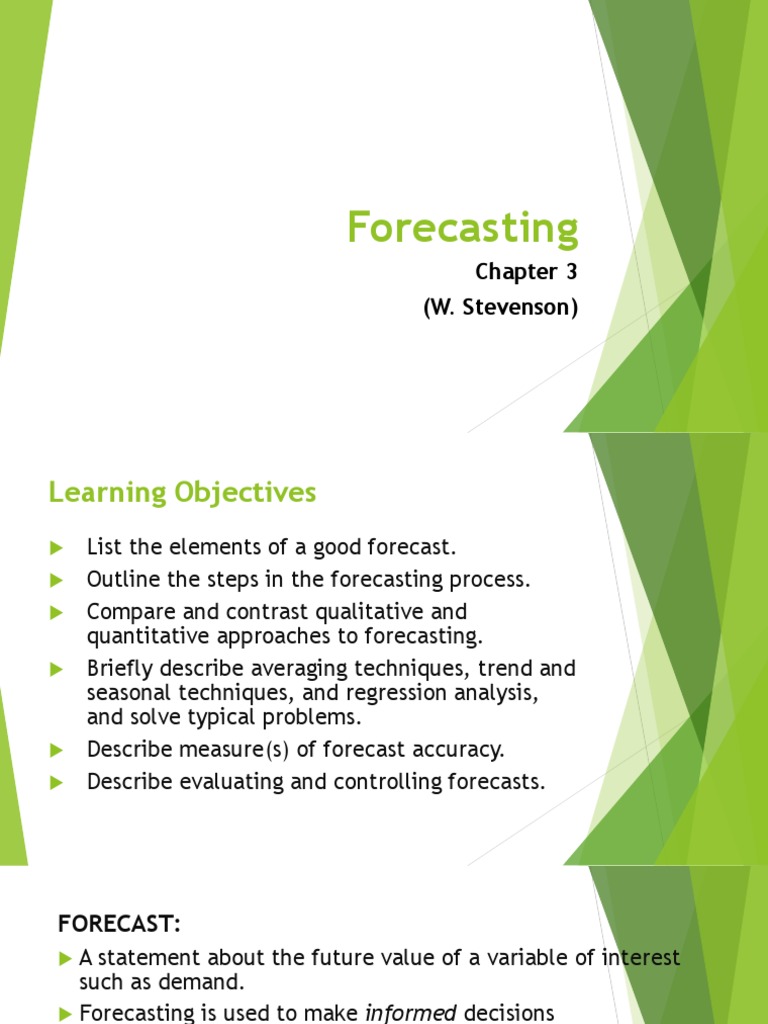5 Forecasting-Ch 3 (Stevenson) PDF | PDF | Forecasting | Regression Analysis