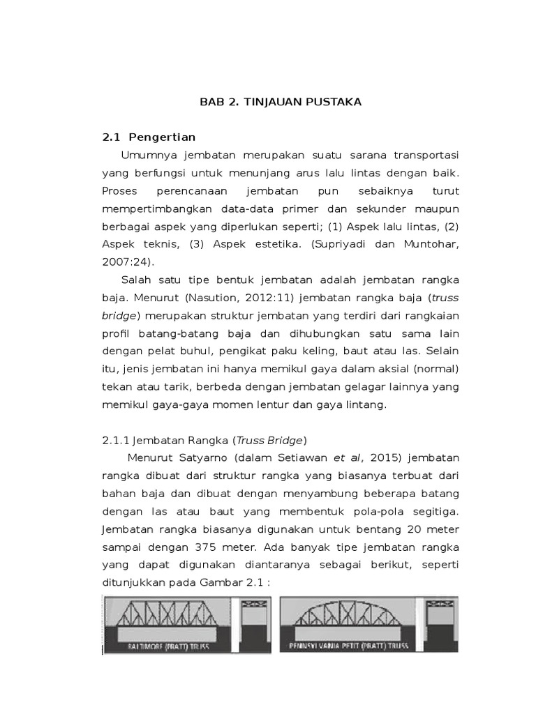 Bab II (Contoh Proposal Skripsi Jembatan Baja) | PDF