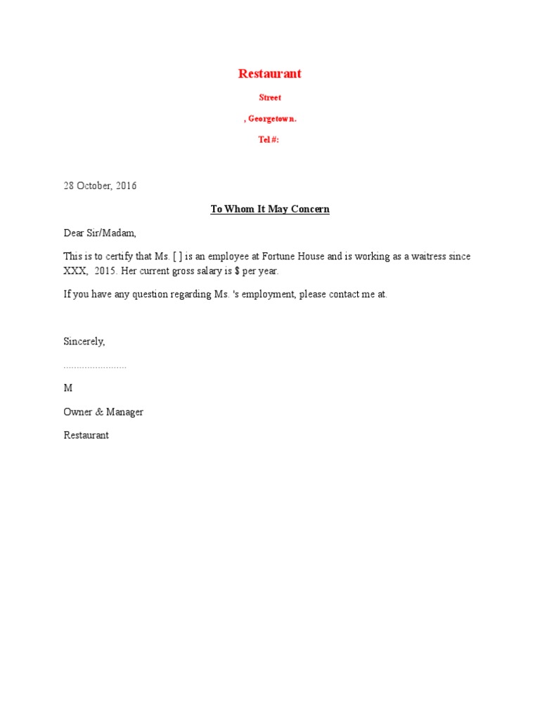 Employment Letter | PDF