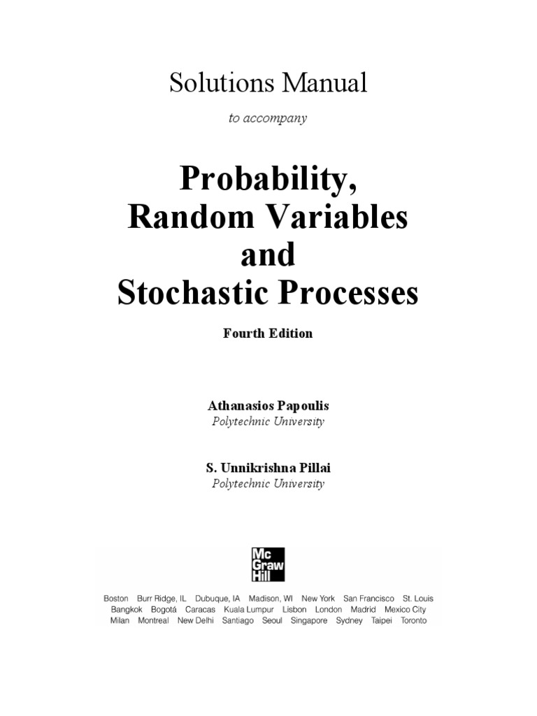 Probability, Random Variables and Stochastic Processes Solutions - Papoulis.20024ta PDF | PDF