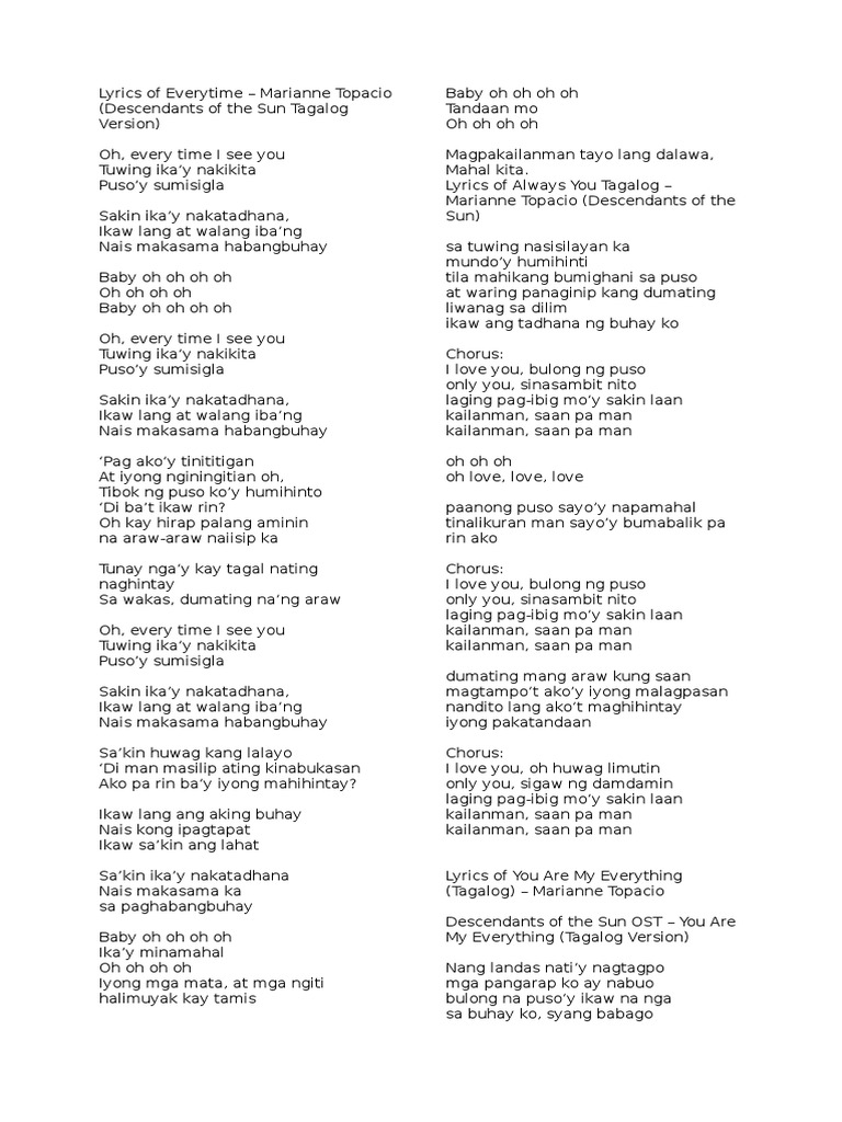 Lyrics of Everytime | PDF