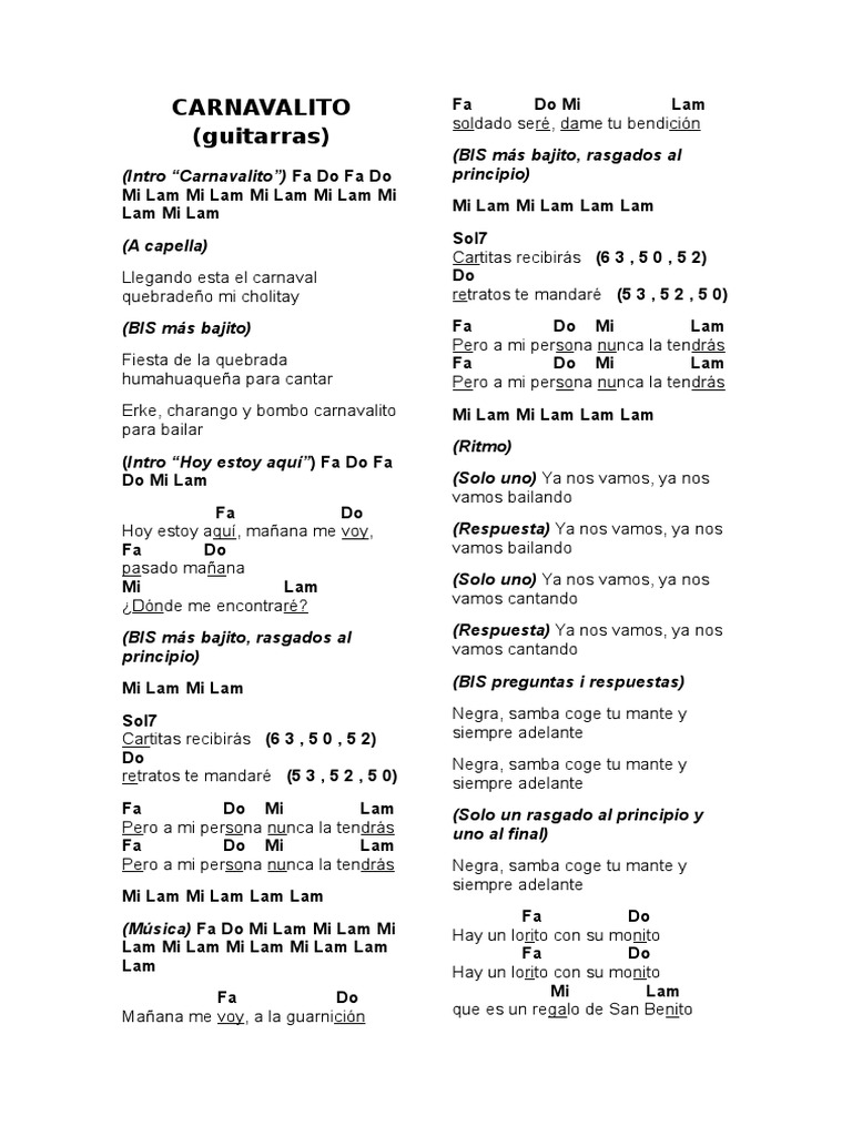 Carnavalito (Guitarres) | PDF