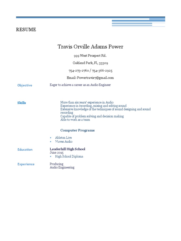 Resume - Travis Power | PDF