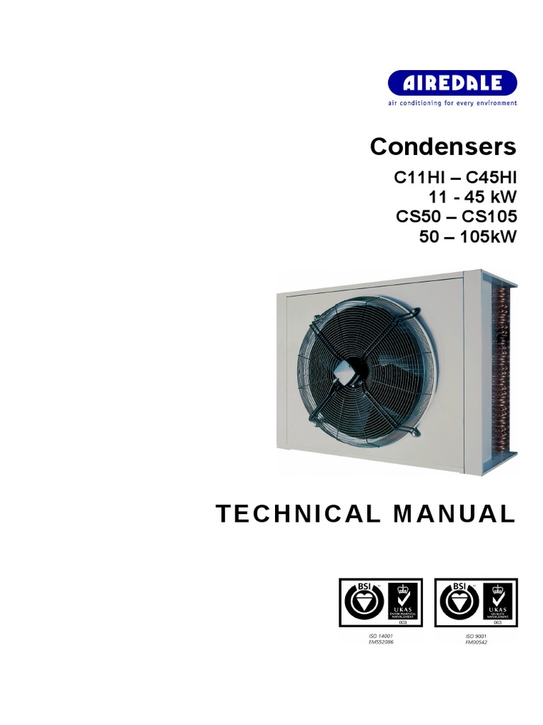 Airedale condenser technical manual | PDF | Mechanical Fan | Decibel