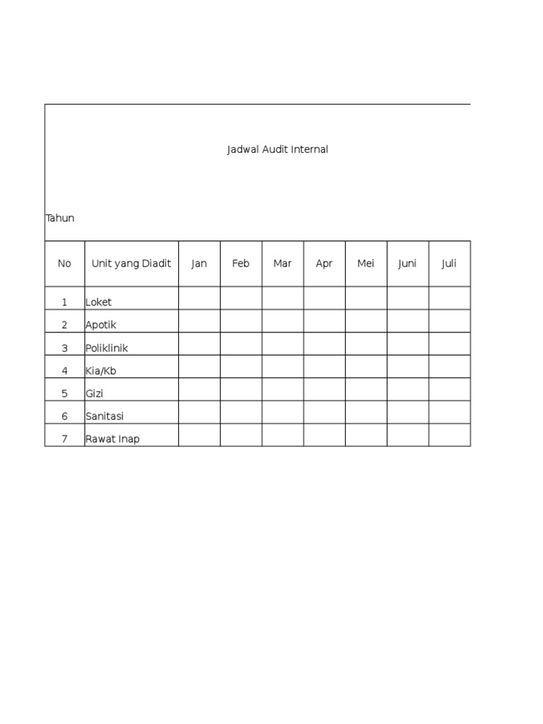 Jadwal Audit Internal | PDF