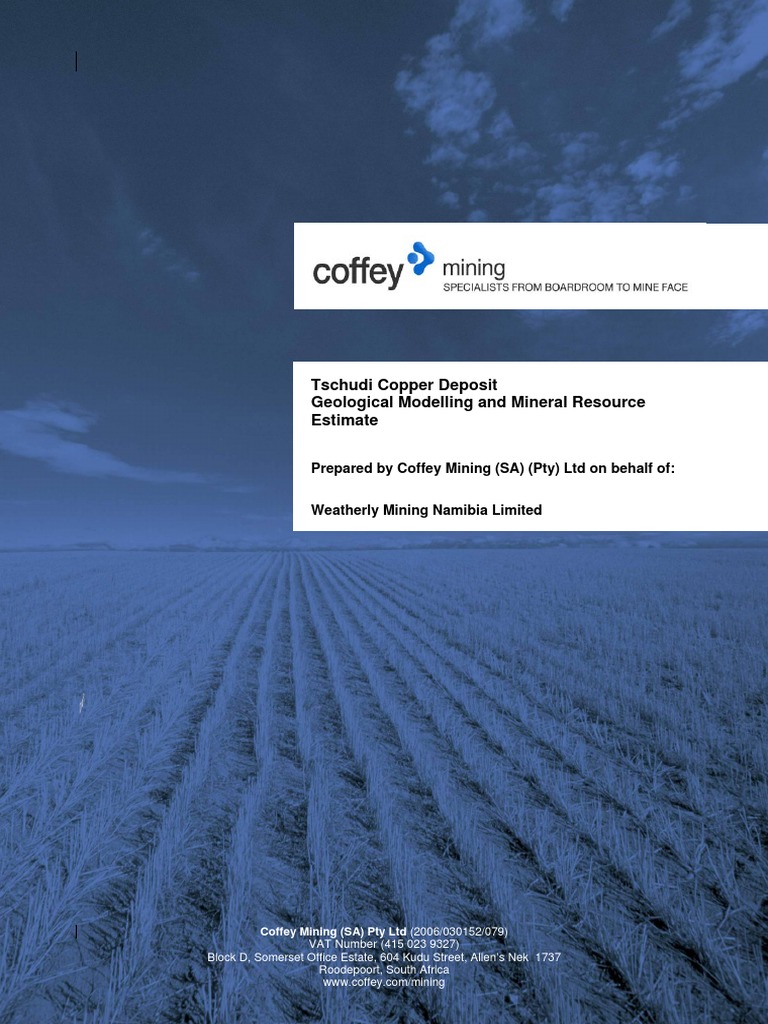 Tschudi Copper Mine Resource Estimate | PDF | Sedimentary Rock | Mining