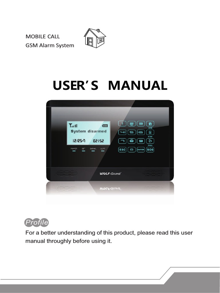 GSM Alarm System User Guide | PDF | Remote Control | Wireless