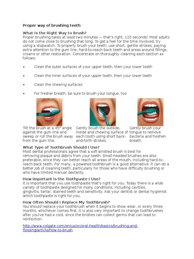 What Is The Right Way To Brush?: Proper Way of Brushing Teeth | PDF | Toothbrush | Mucus