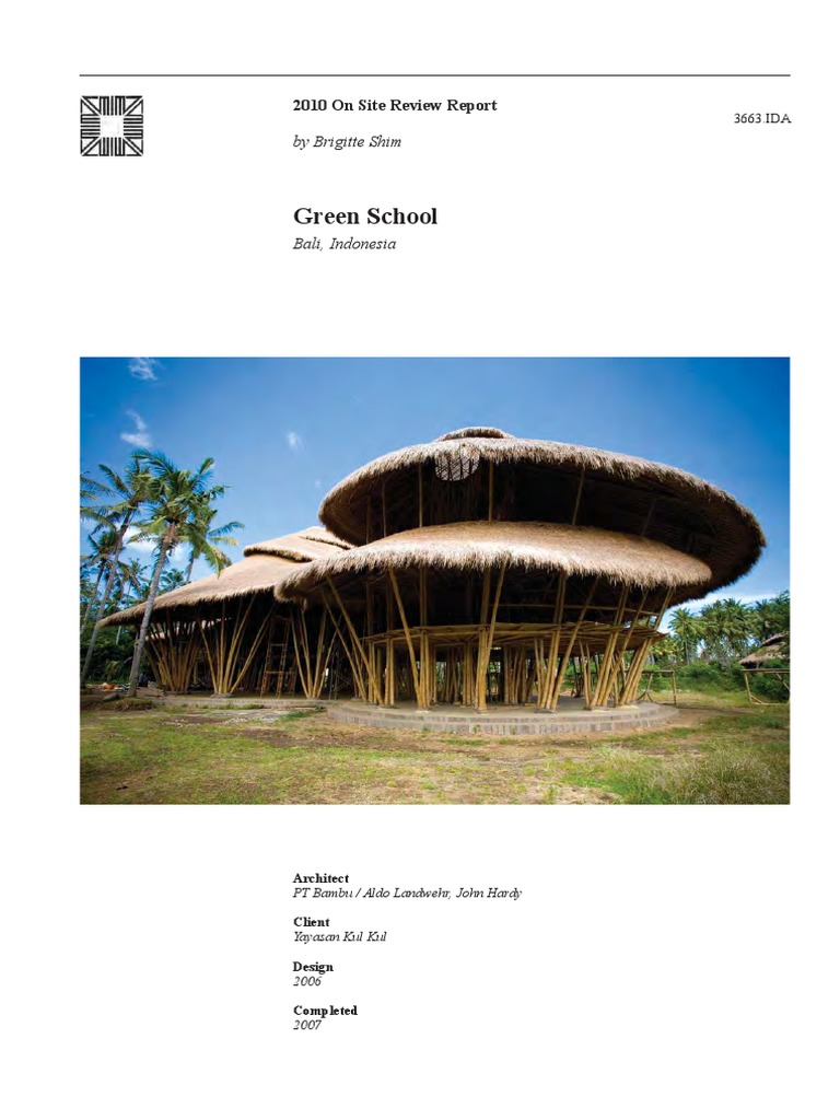 Green School Bali Pdf Bamboo Truss