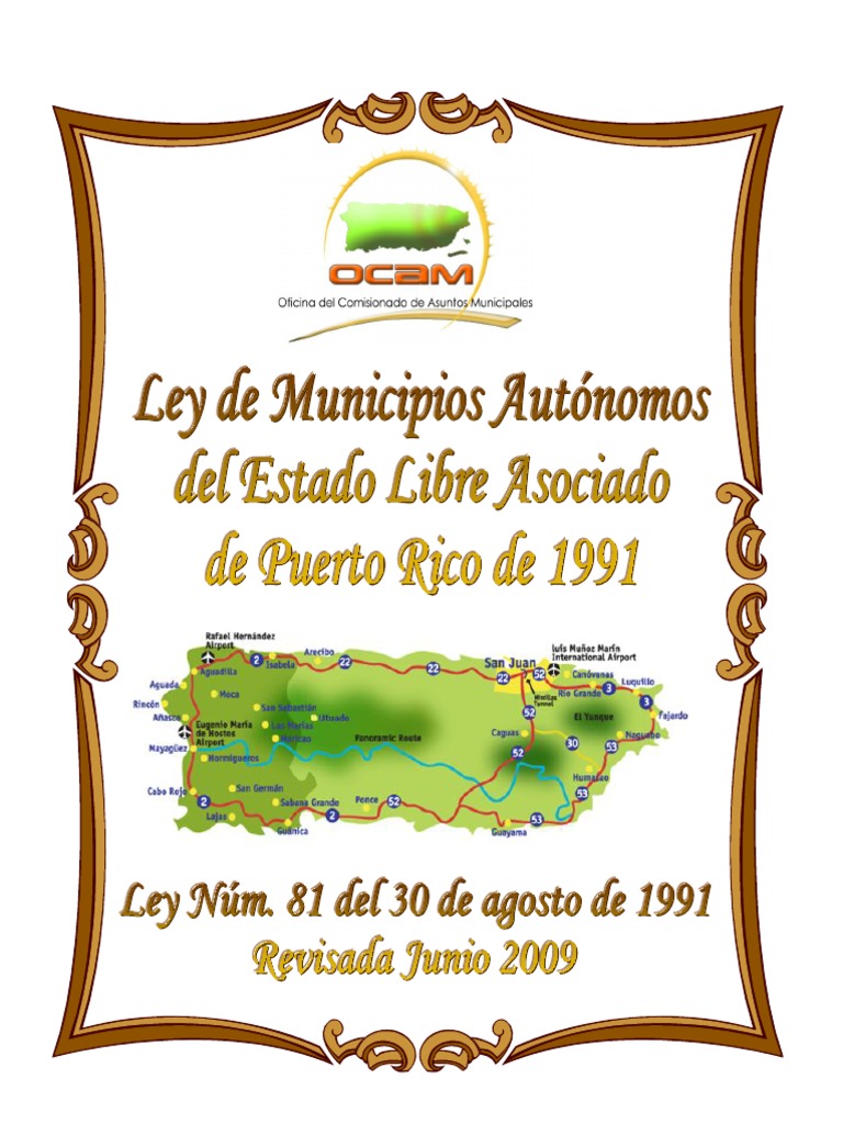 Ley 81 de Municipios Autonomos de Puerto Rico Revisada | PDF | Puerto ...