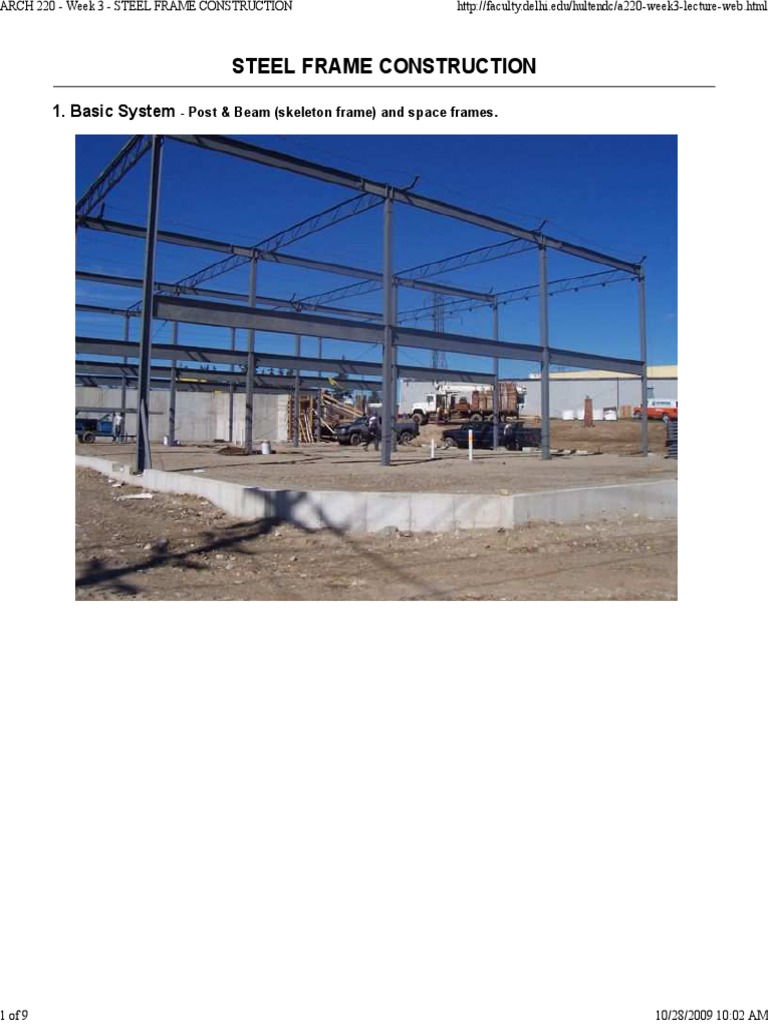 Arch 220 - Steel Frame Construction | PDF | Framing (Construction ...