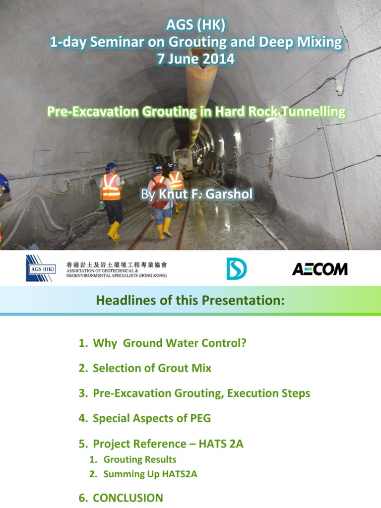 Pre-Excavation Grouting in Hard Rock Tunnelling PDF | PDF | Tunnel | Concrete