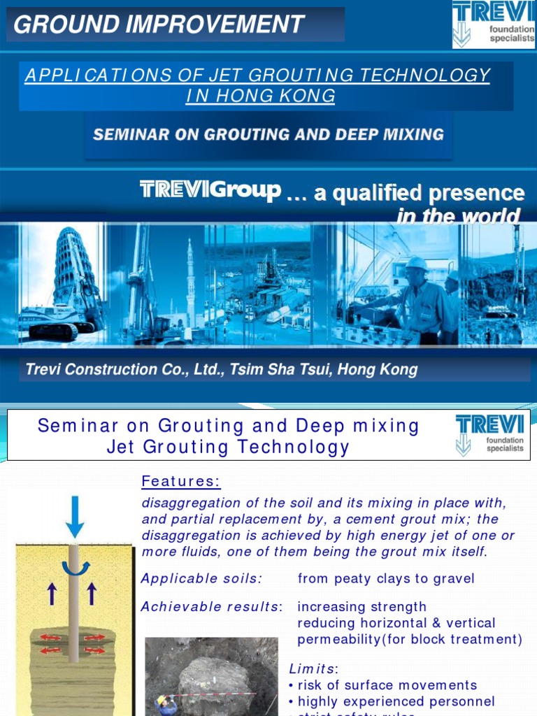 Applications of Jet Grouting Technology in Hong Kong | PDF | Soil | Cement
