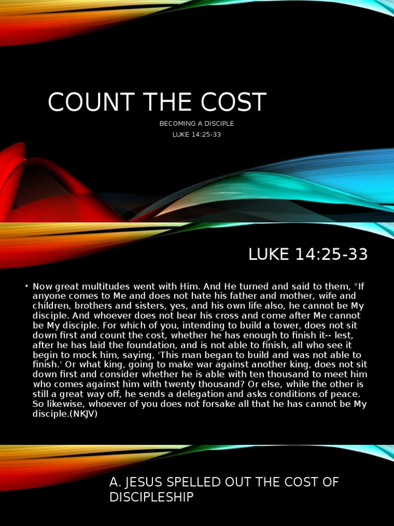 Count The Cost | PDF | Disciple (Christianity) | Jesus