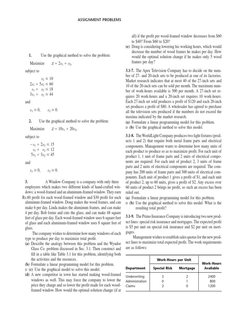 LPP Questions | PDF | Profit (Economics) | Linear Programming