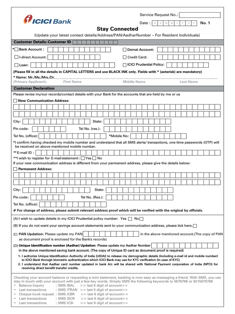 ICICI Bank Address Change Procedure | PDF | Identity Document ...