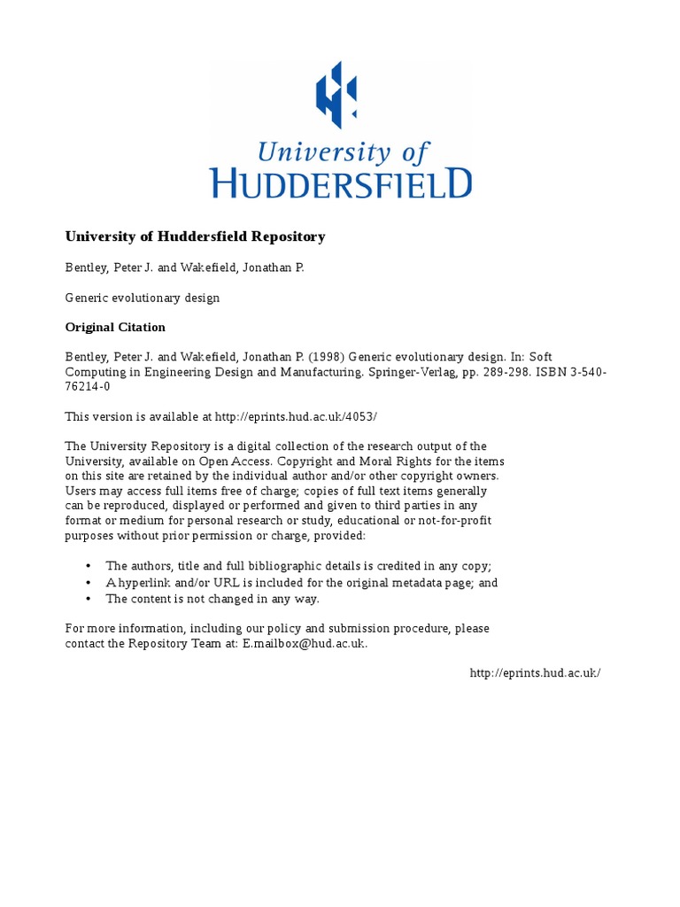 Generic Evolutionary Design | PDF | Genetic Algorithm | Fitness (Biology)