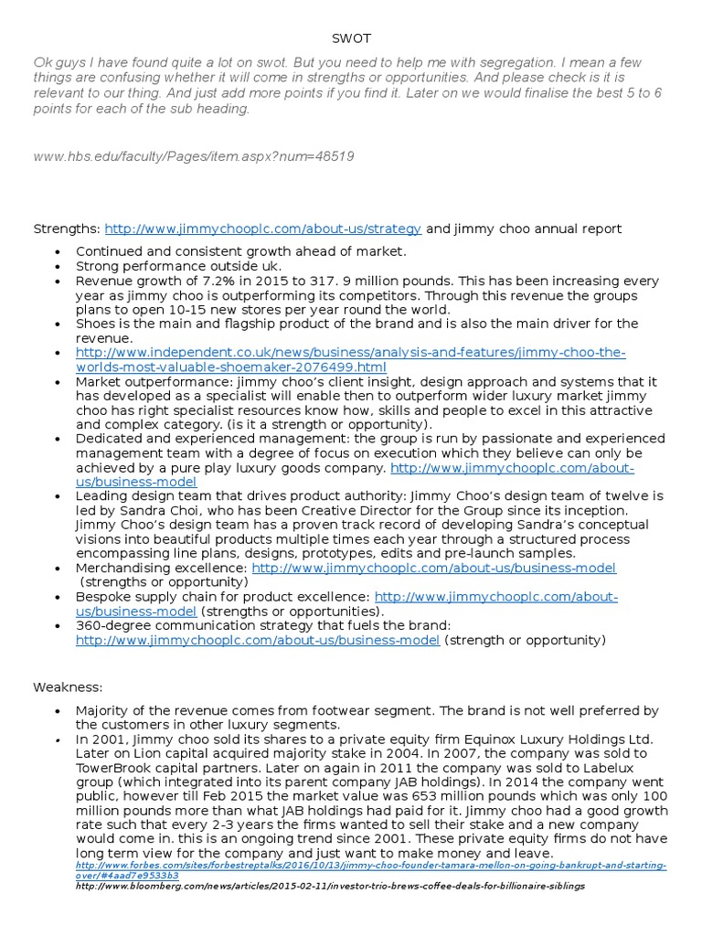 Swot | PDF | Luxury Goods | Brand