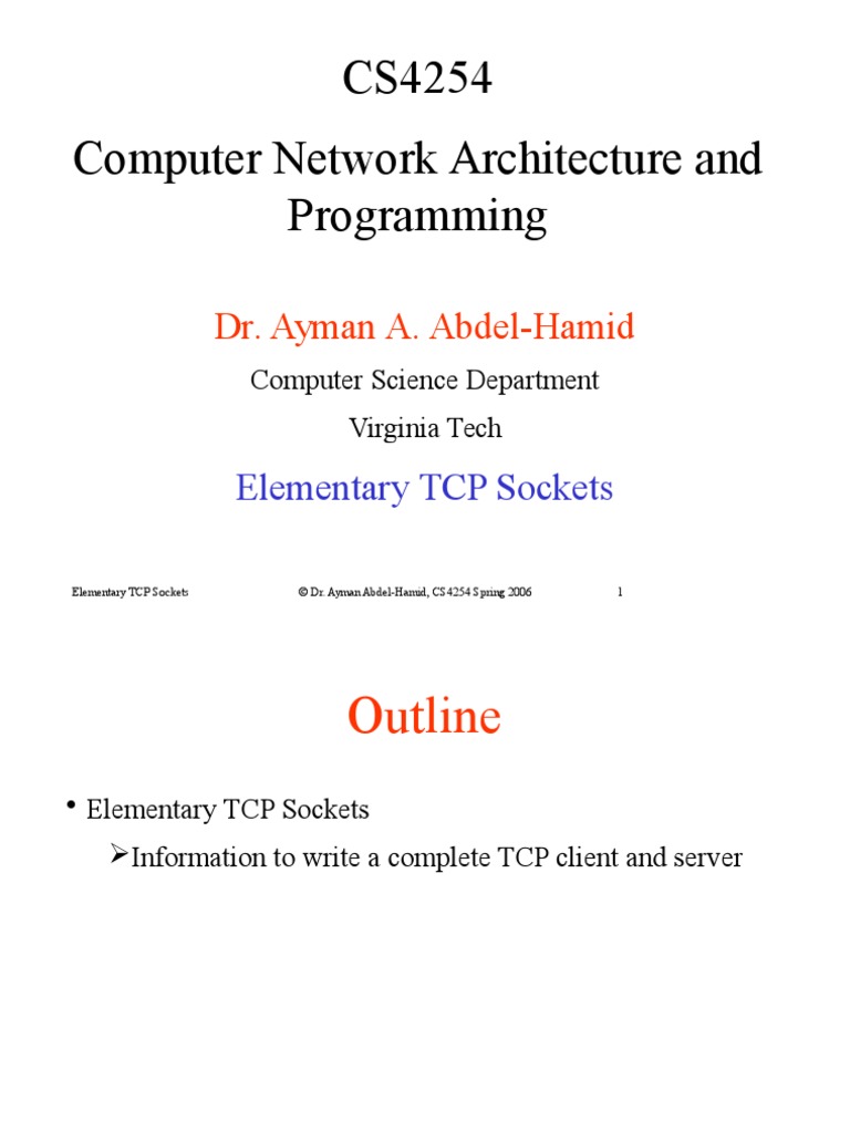 Elementary TCP Sockets | PDF | Network Socket | Transmission Control Protocol