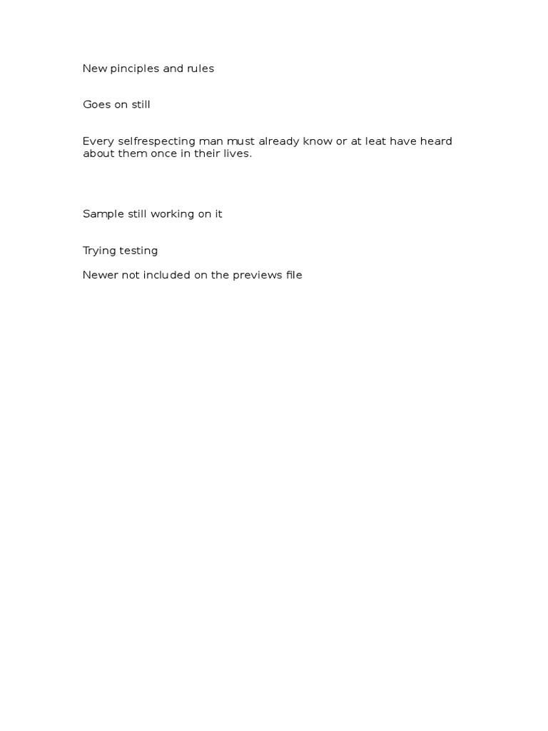 New Pinciples and Rules | PDF | Self-Improvement