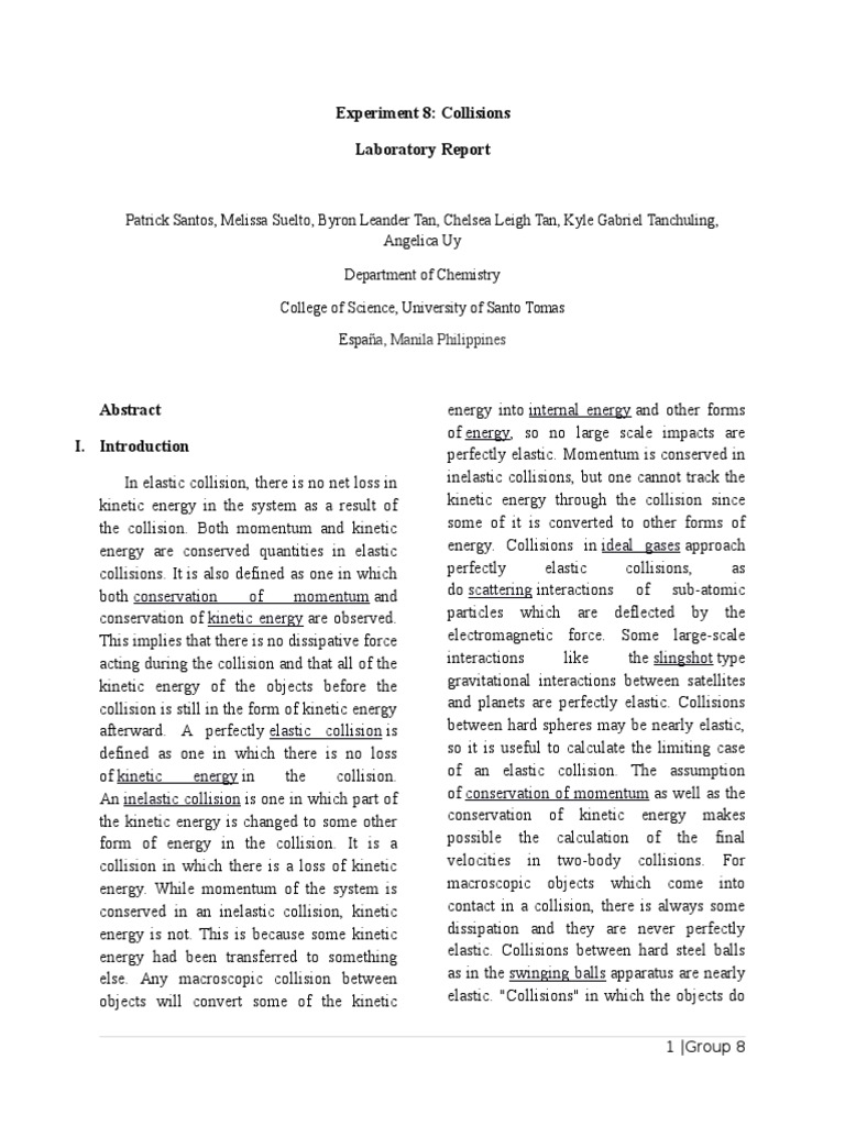 FR 8 - Collisions | PDF | Collision | Momentum